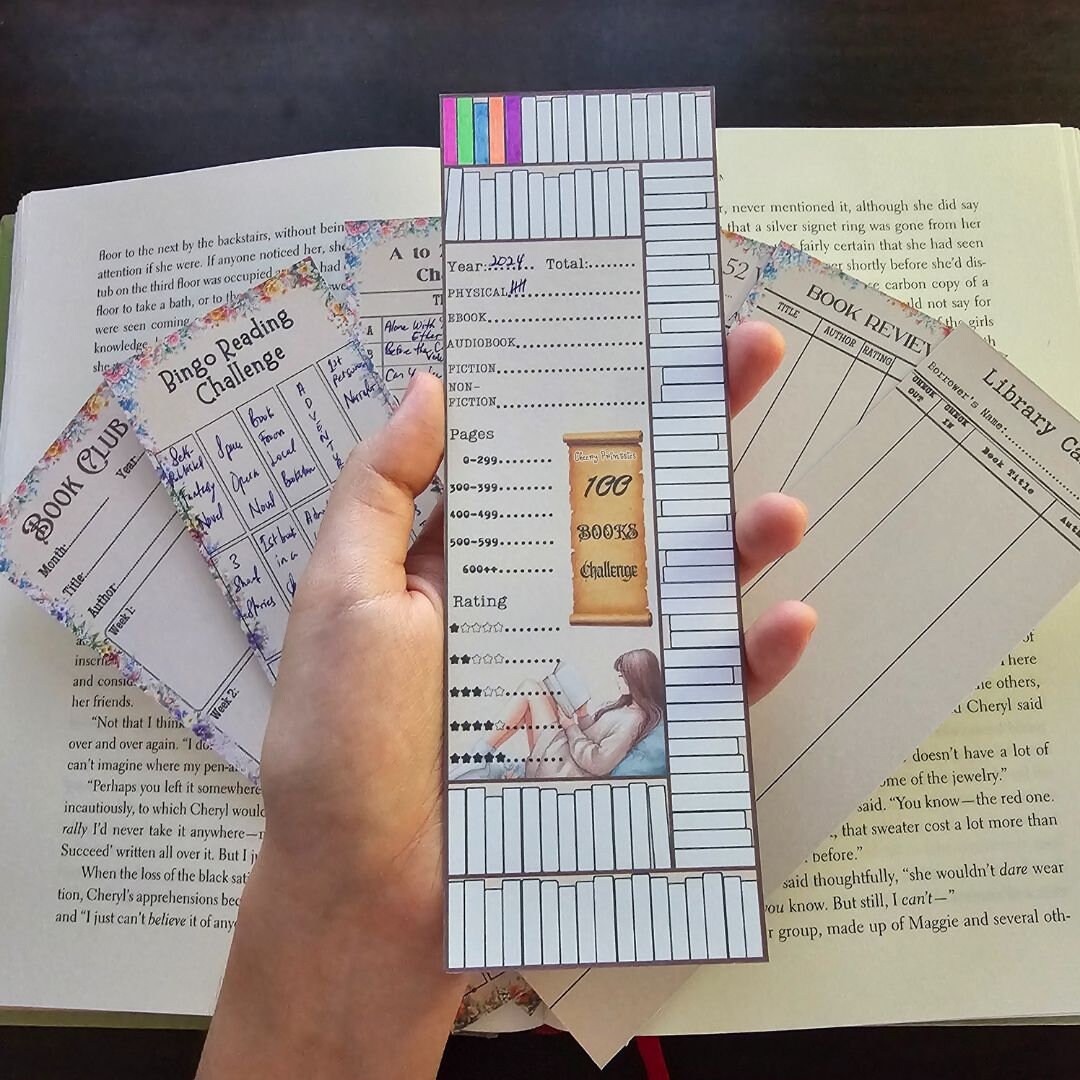 7 Reading Challenge Bookmarks: Bookshelf, Weekly, Book Club, A to Z ...