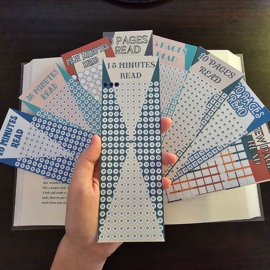 Reading Goal Tracker, Printable Reading Habit Bookmark, Book Tracker ...