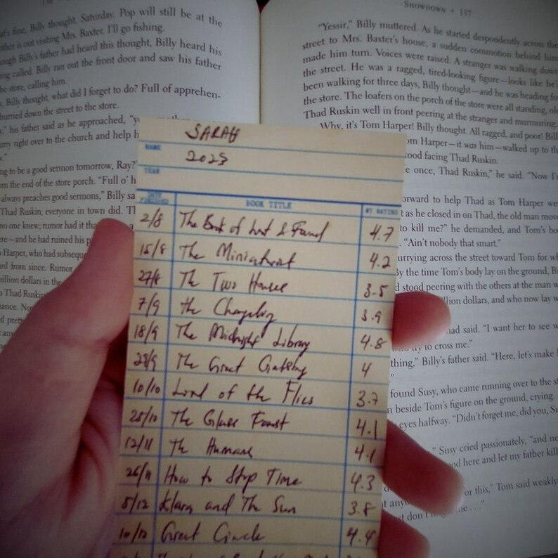 5 Vintage Library Card Book Tracker, Printable Bookmark, Reading Log to ...