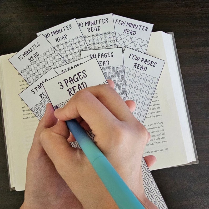 9 Printable Reading Habit Bookmarks, Black and White to Save Ink, Book ...