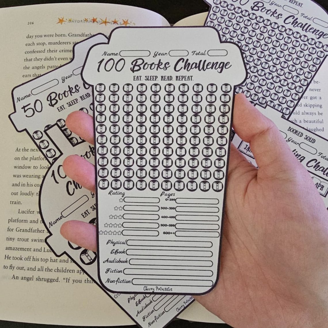6 Reading Challenge Bookmarks, Coffee Cup Design, 100 Books, Monthly ...