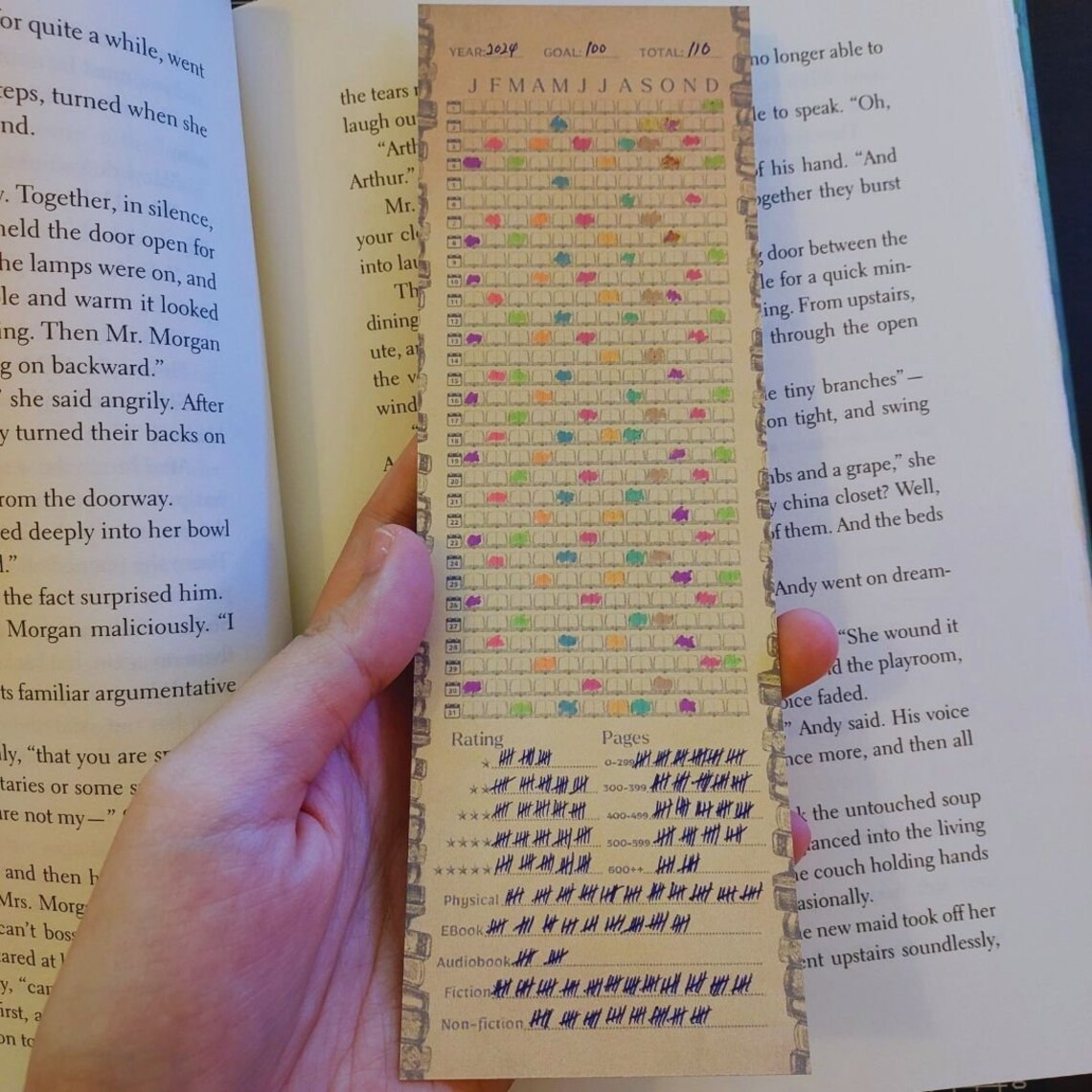 Book Tracker, Printable Reading Tracker Bookmark, Monthly and Yearly ...