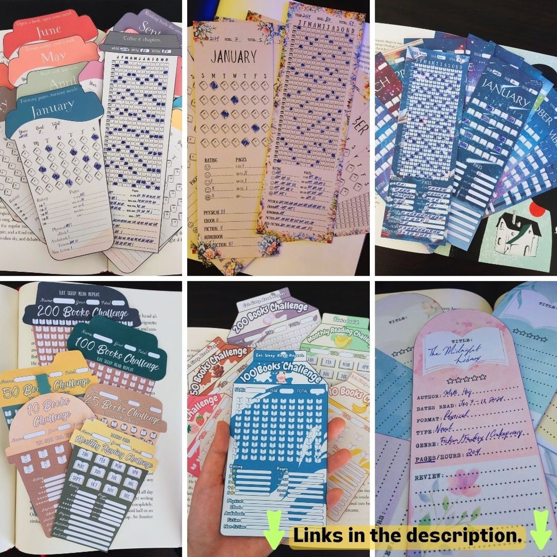 Reading Goal Tracker, Printable Reading Habit Bookmark, Book Tracker ...