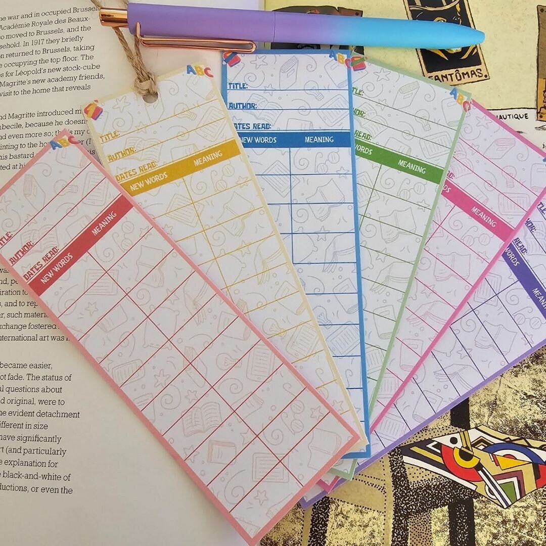 6 Printable Bookmarks for Kids to Learn New Words, Teacher's Aid to ...