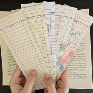 12 Printable Vintage and Classic Library Card Bookmark Designs, Double ...