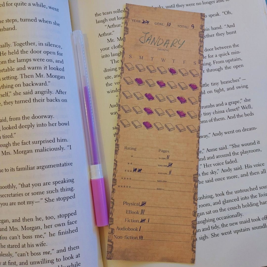 Book Tracker, Printable Reading Tracker Bookmark, Monthly and Yearly ...