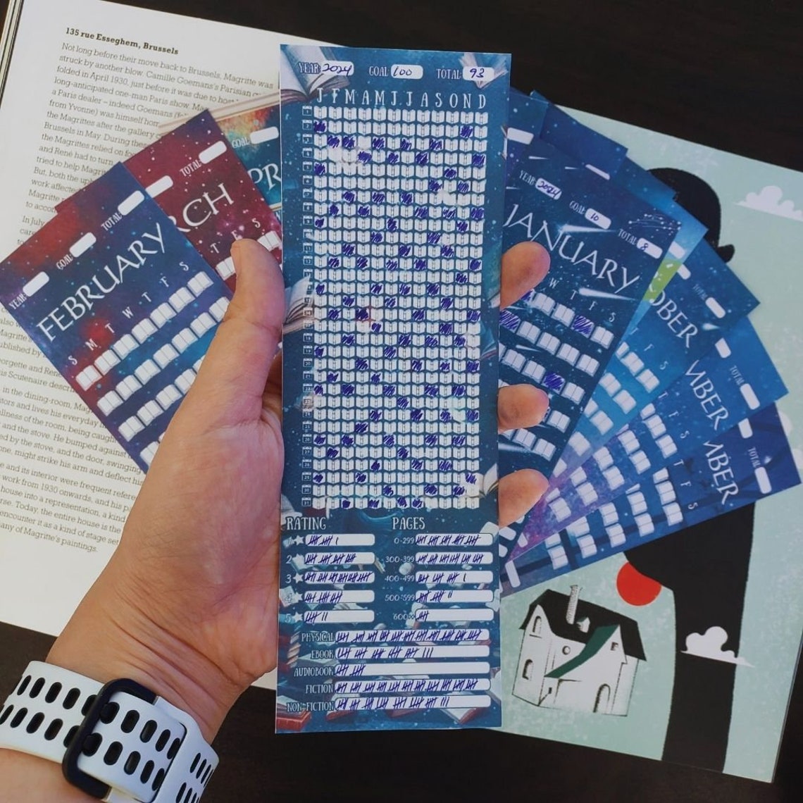 Book Tracker Printable Bookmark. Monthly Reading Tracker. - Etsy