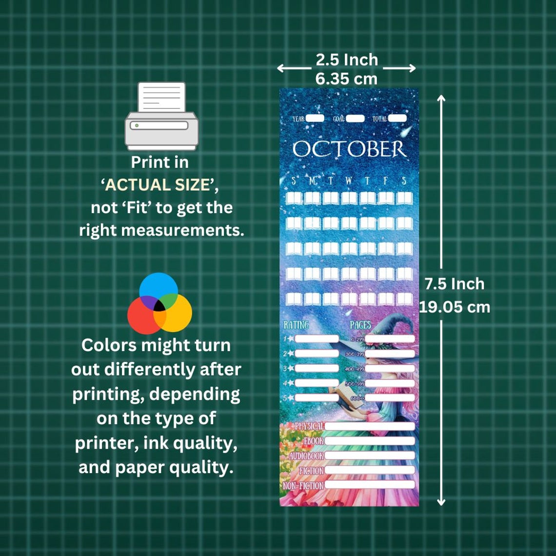 Book Tracker Printable Bookmark. Monthly Reading Tracker. - Etsy