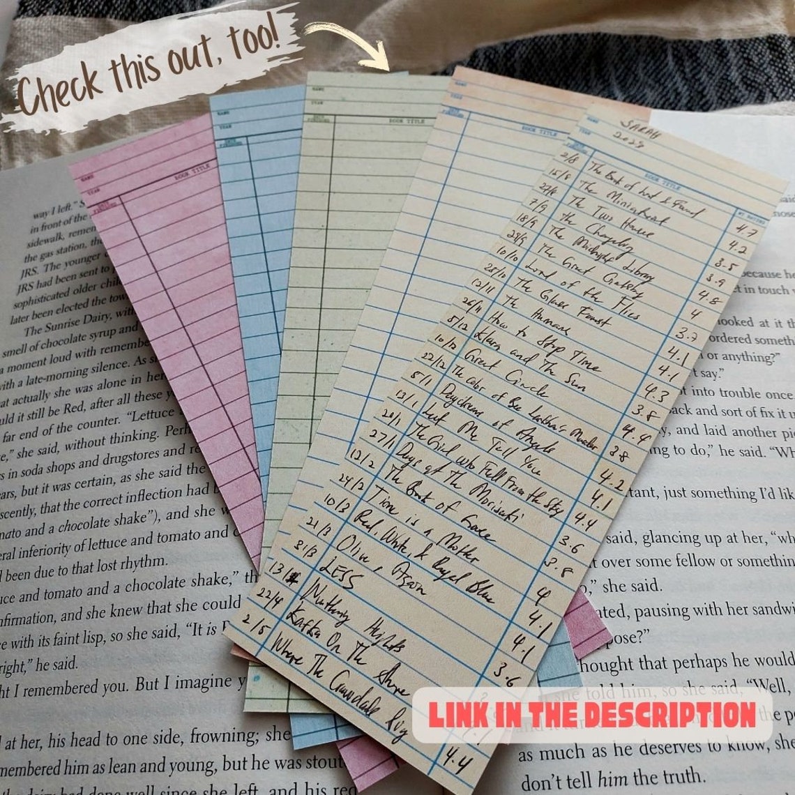 Book Tracker Printable Reading Tracker Bookmark Monthly and Yearly ...