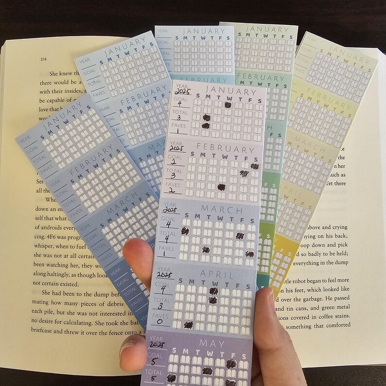 6 Printable Paint Chip Bookmarks for Book Log, Monthly Reading Log ...