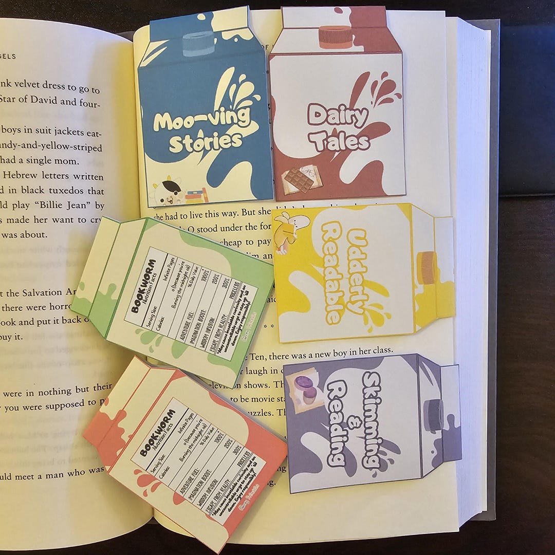 6 Printable Milk Carton Magnetic Bookmark Designs, Milk Flavors ...