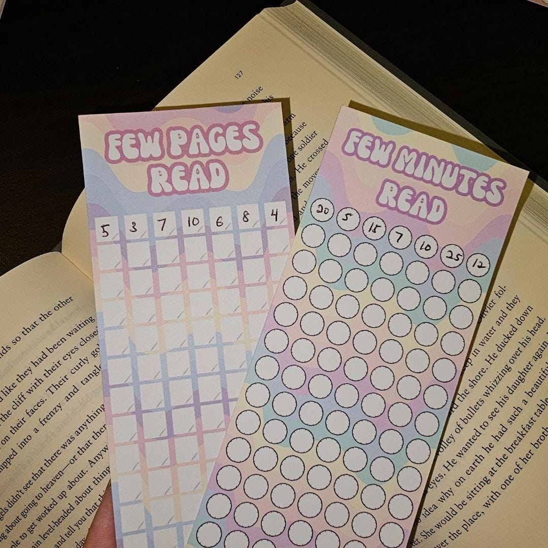 9 Reading Habit Tracker Bookmark: Pastel Gradient Readathon Challenge ...