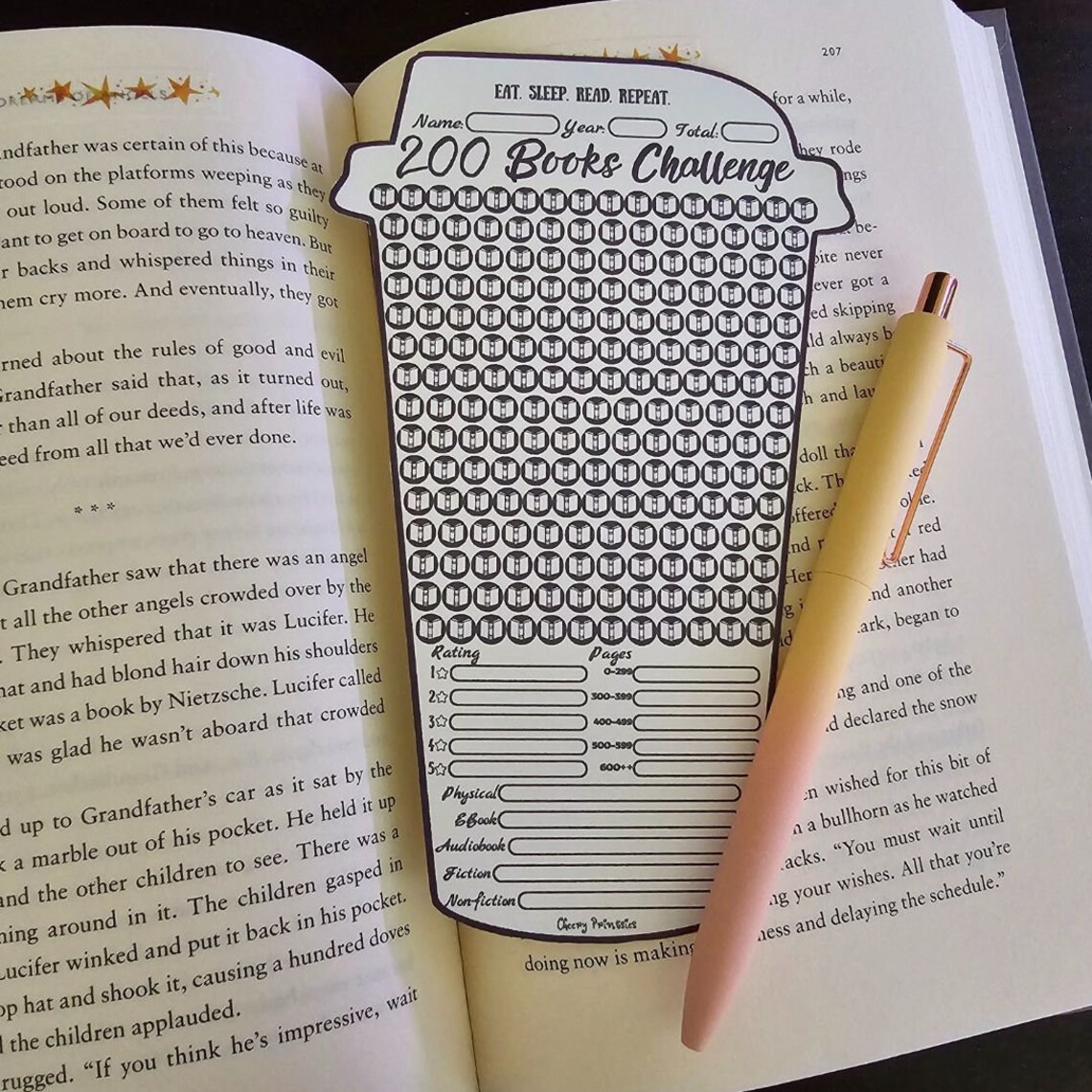 6 Reading Challenge Bookmarks, Coffee Cup Design, 100 Books, Monthly ...