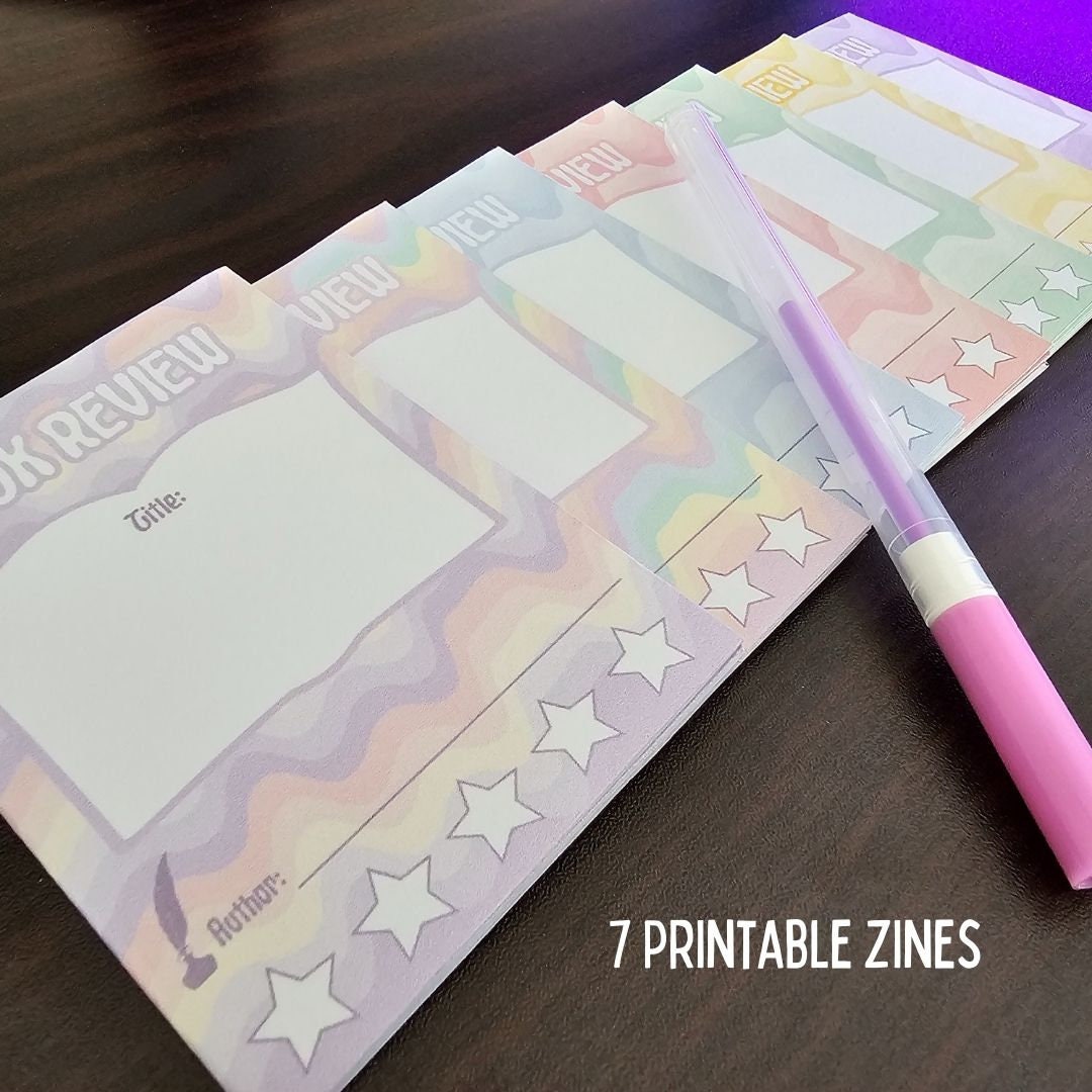 7 Printable Pocket Notebook for Booklovers, Pocket Book Journal, Book ...