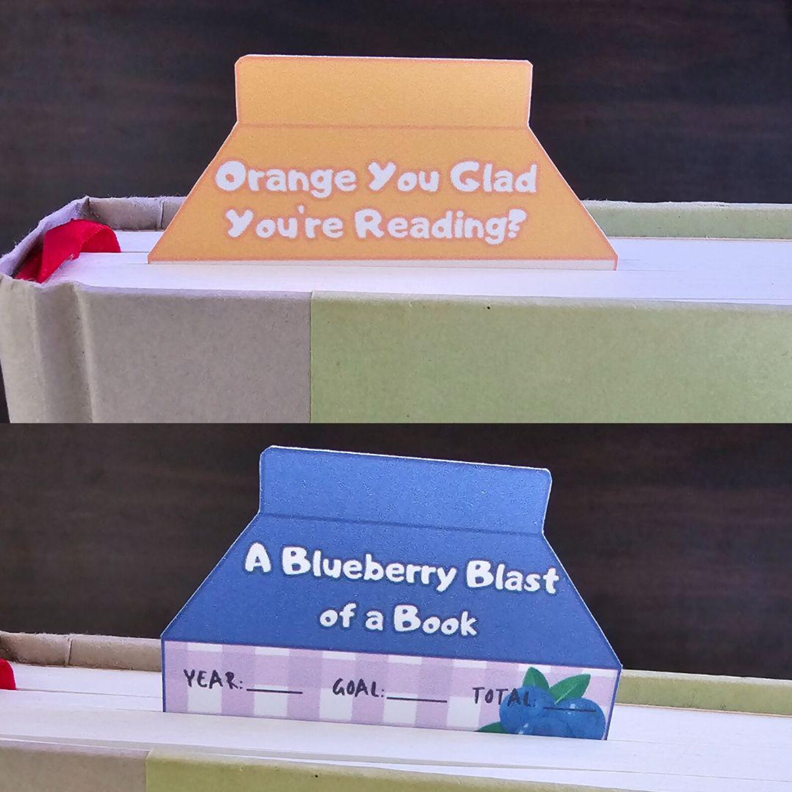 Milk Carton Bookmarks: 13 Reading Tracker, Monthly Book Log (digital ...