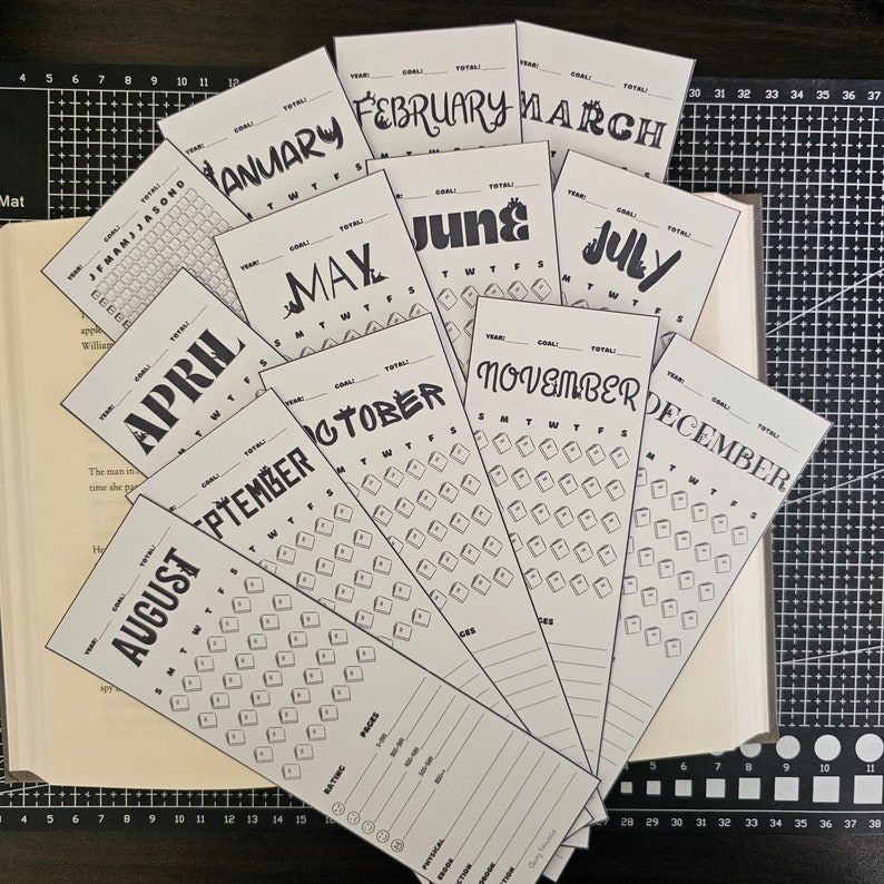 13 Printable Book Tracker Bookmark, in Black and White to Save Printer ...