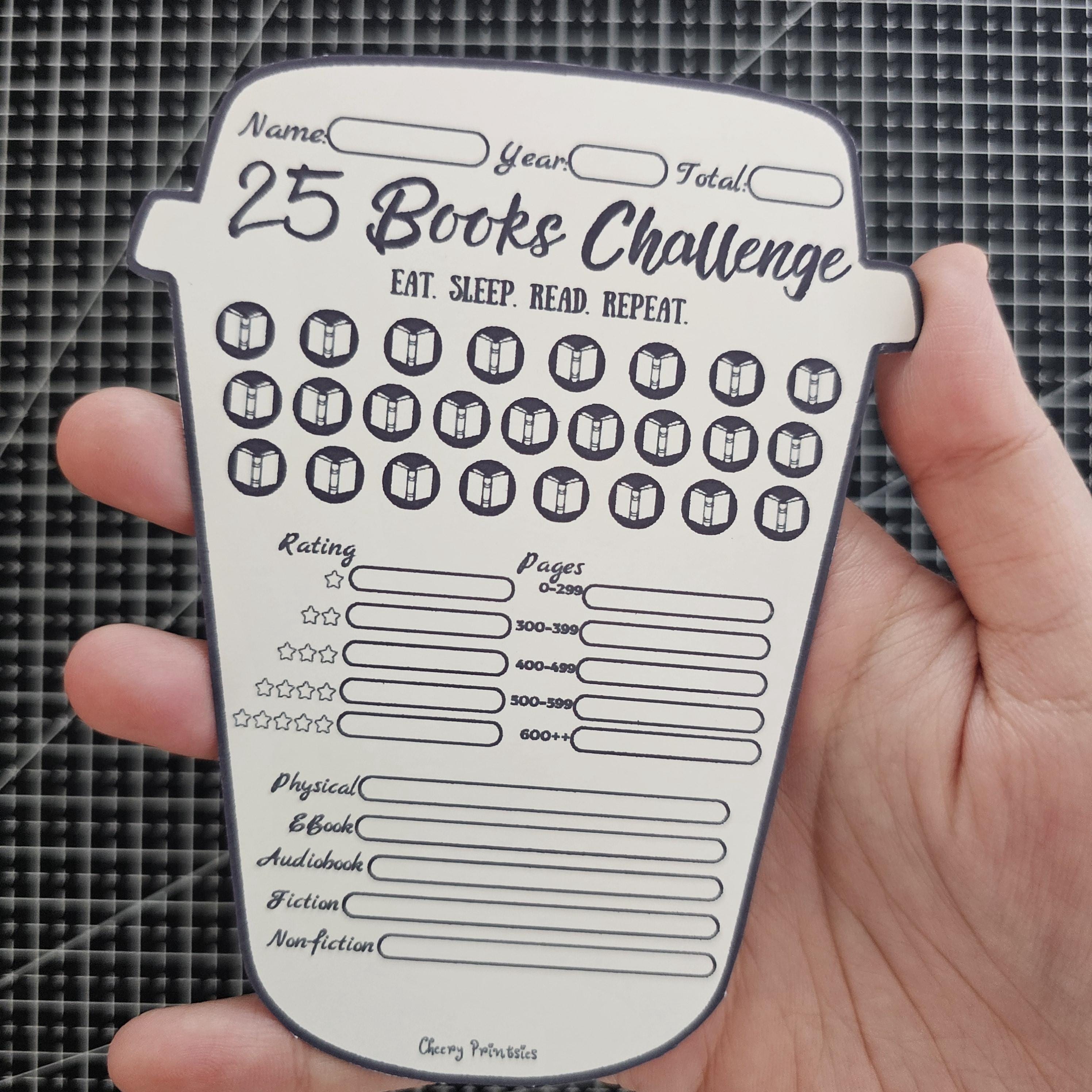 6 Reading Challenge Bookmarks, Coffee Cup Design, 100 Books, Monthly ...