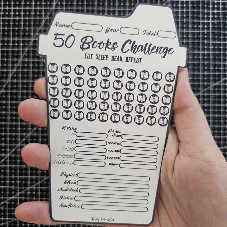 6 Reading Challenge Bookmarks, Coffee Cup Design, 100 Books, Monthly ...