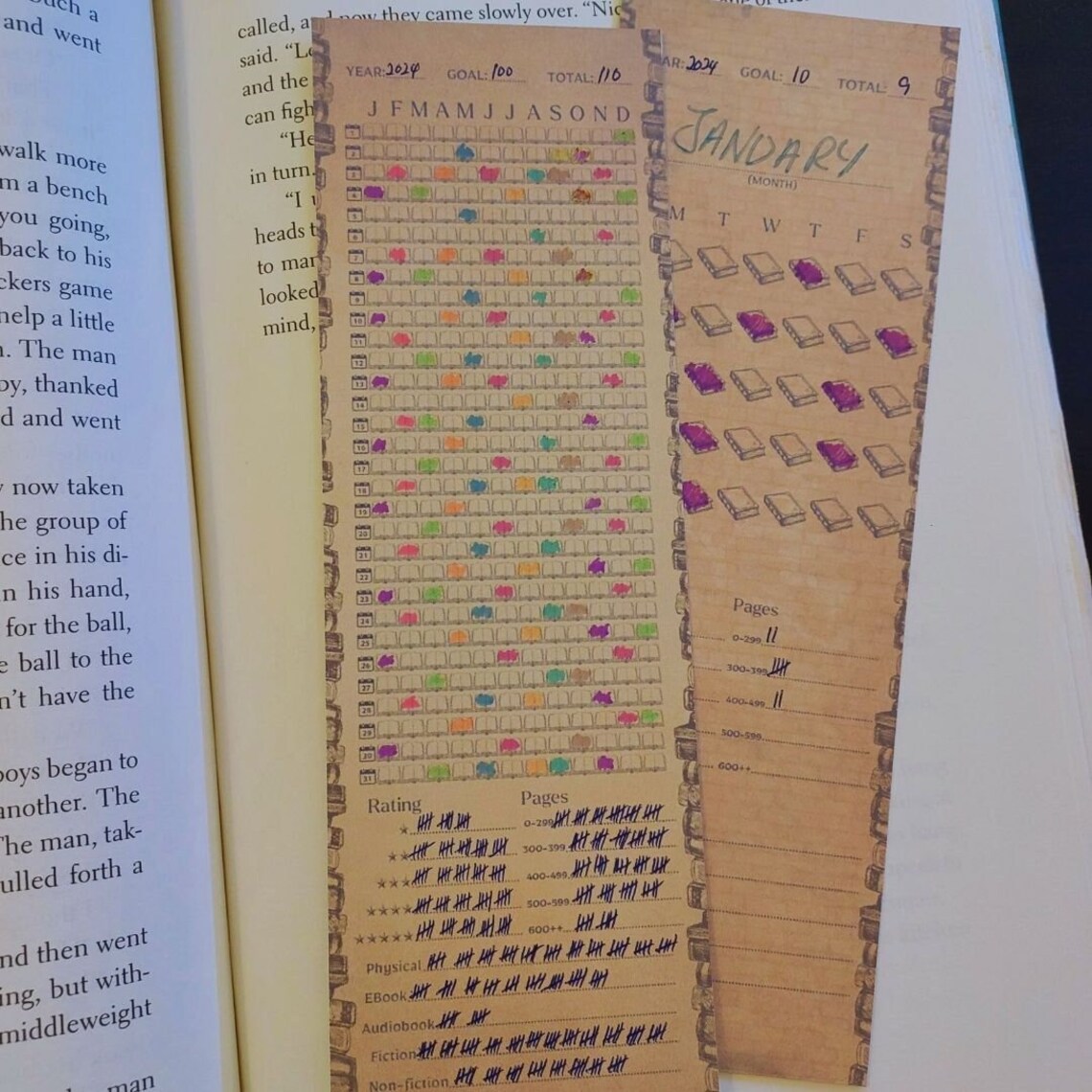 Book Tracker, Printable Reading Tracker Bookmark, Monthly and Yearly ...