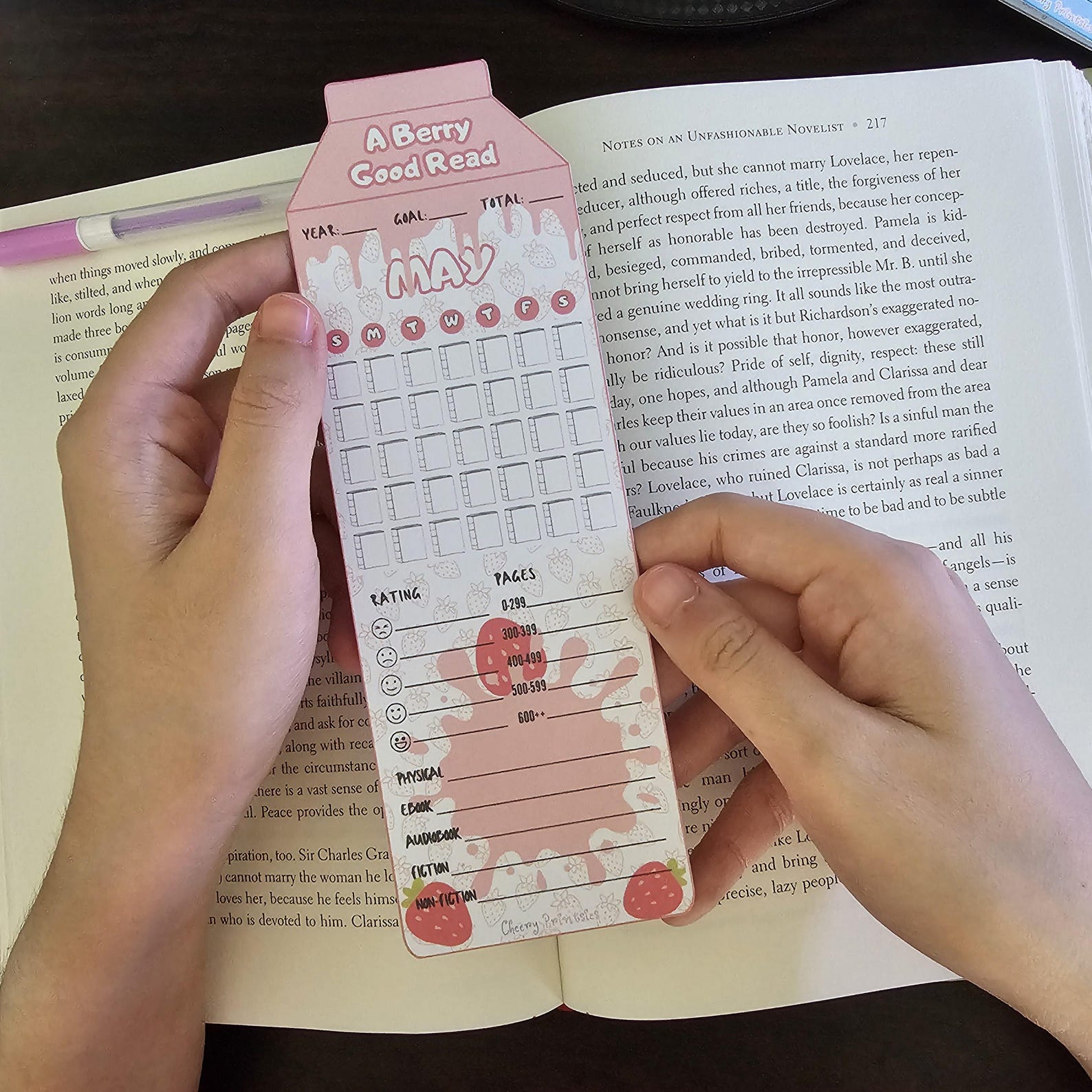 Milk Carton Bookmarks: 13 Reading Tracker, Monthly Book Log (digital ...
