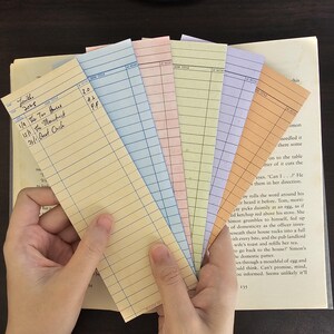 12 Printable Vintage and Classic Library Card Bookmark Designs, Double ...