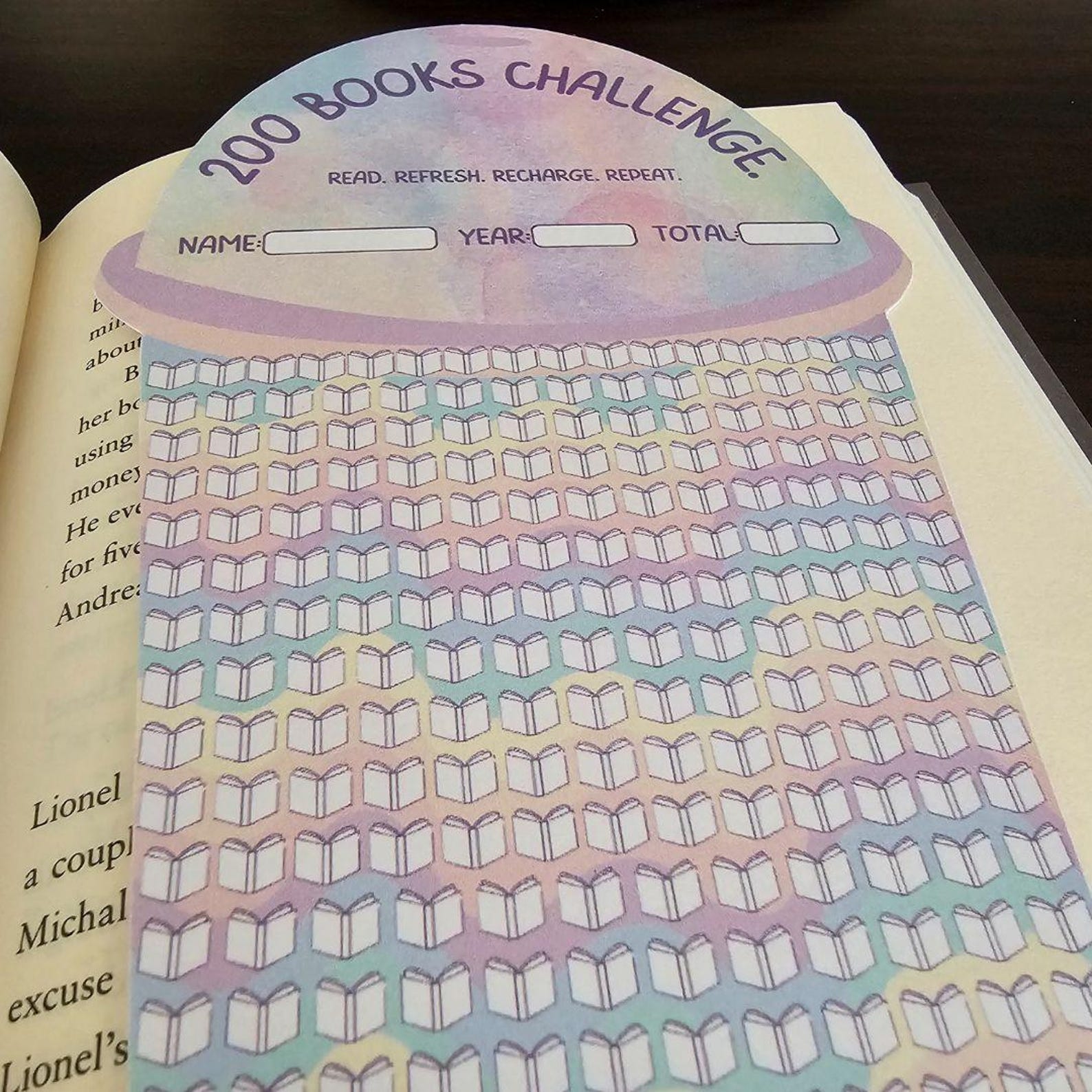 6 Book Challenge Bookmark, Printable Reading Tracker, Monthly Reads ...