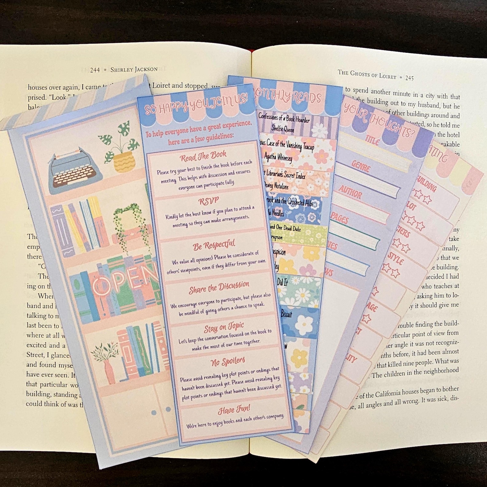 Book Club Welcome Pack, Editable TEXTS Bookmark Template, New Book Club ...