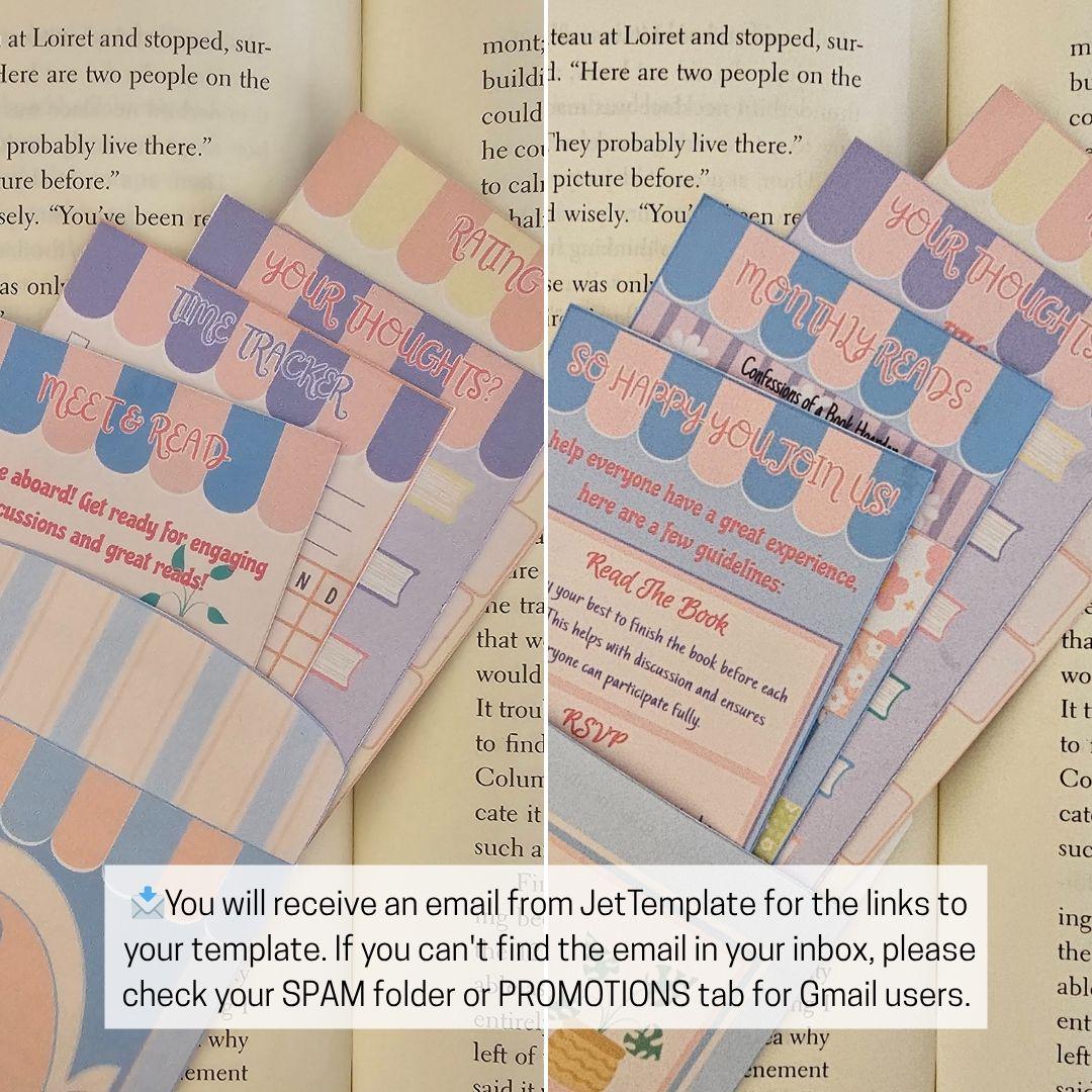 Book Club Welcome Pack, Editable TEXTS Bookmark Template, New Book Club ...