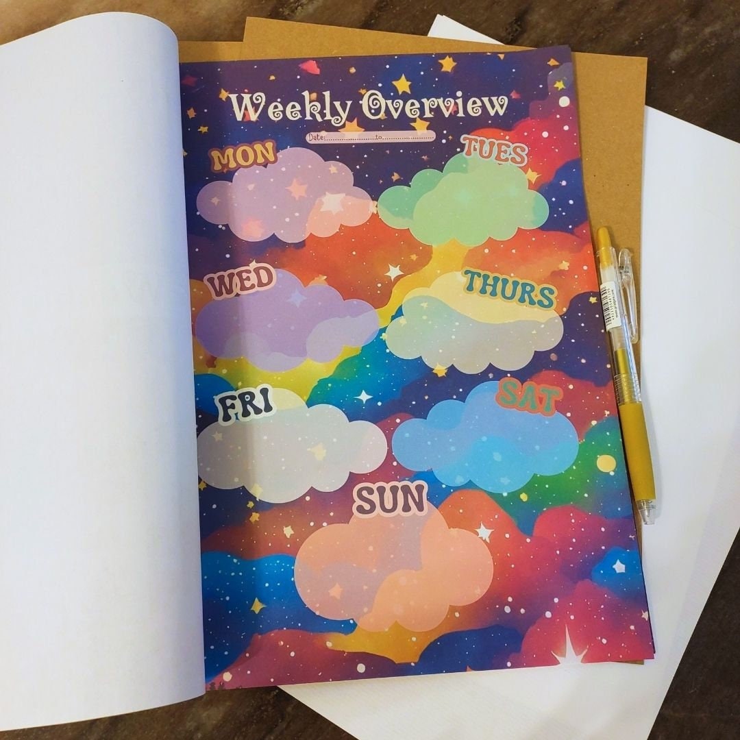 Printable Weekly Planner Colorful. Cute Undated Week Planner. Colorful ...