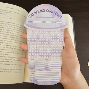 6 Book Challenge Bookmark, Printable Reading Tracker, Monthly Reads ...