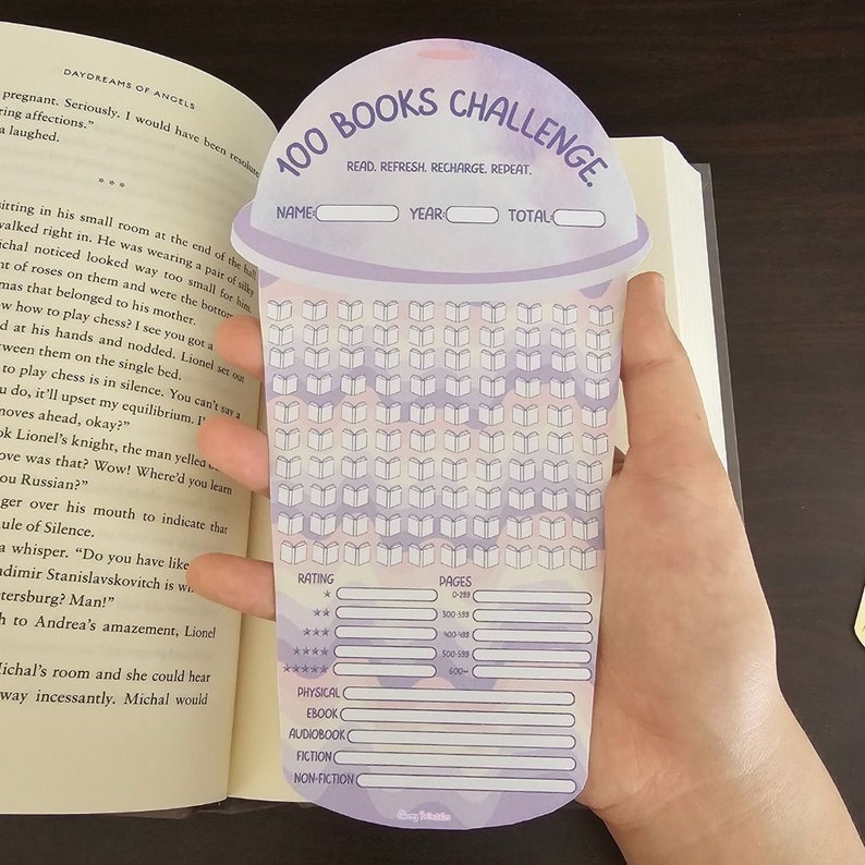 6 Book Challenge Bookmark, Printable Reading Tracker, Monthly Reads ...