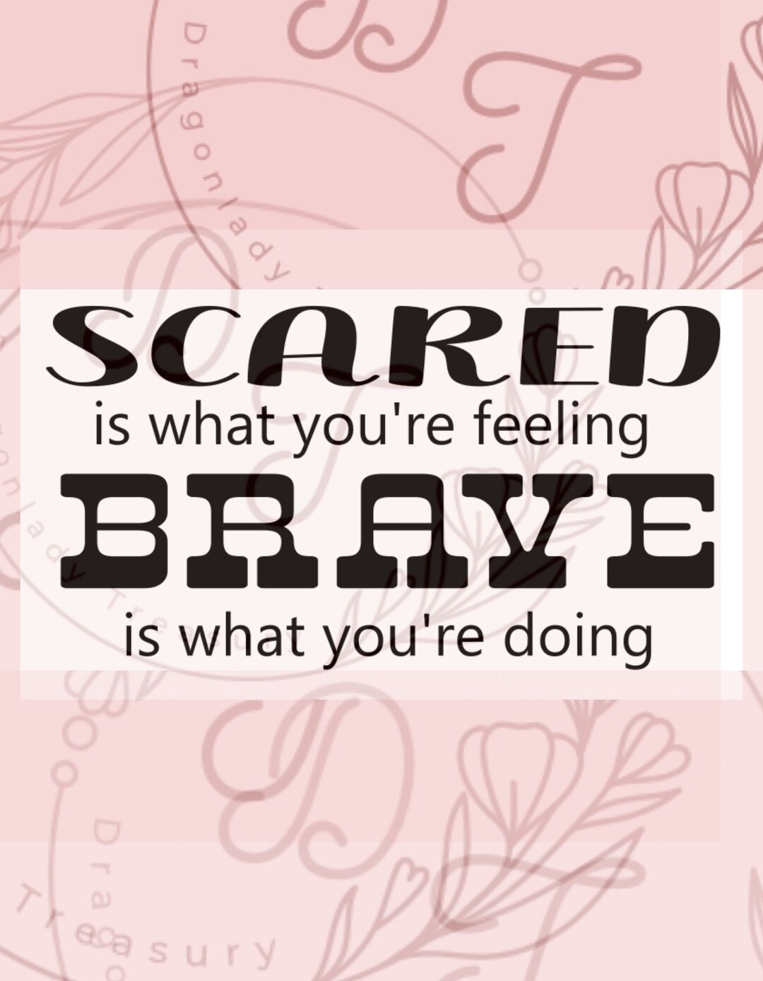 Digital Download SVG, Scared and Brave Saying, Inspirational Design - Etsy