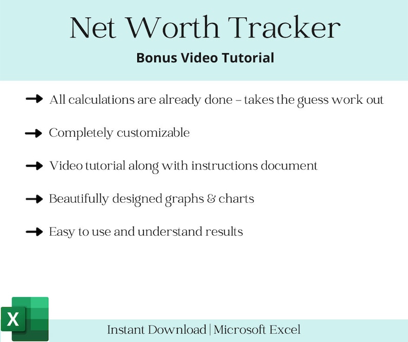 Net Worth Dashboard | Build Wealth | Microsoft Excel - Etsy