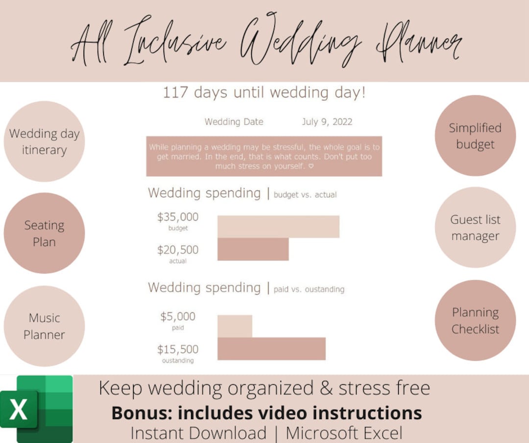 All-inclusive Wedding Planning Spreadsheet - Etsy