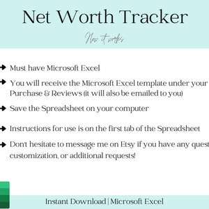 Net Worth Dashboard | Build Wealth | Microsoft Excel - Etsy