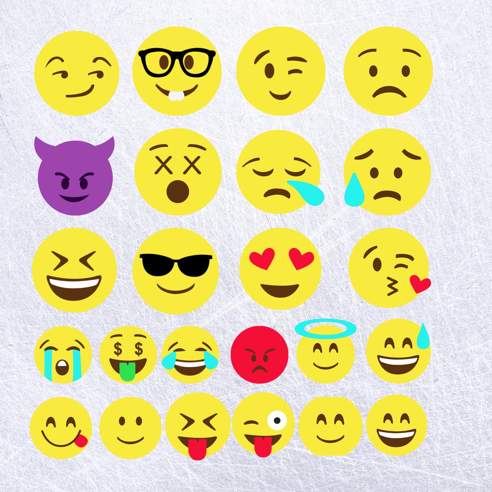 Emoji Svg Emoji Clipart Emojis Svg Emoji PNG Smiley Svg - Etsy