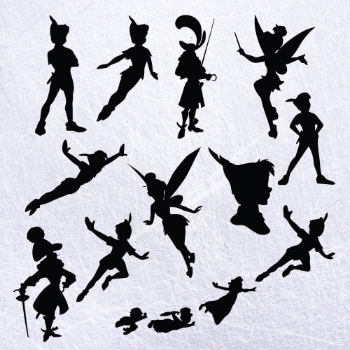 18 Peter Pan Svg Cut File Vector Silhouettes Printable - Etsy