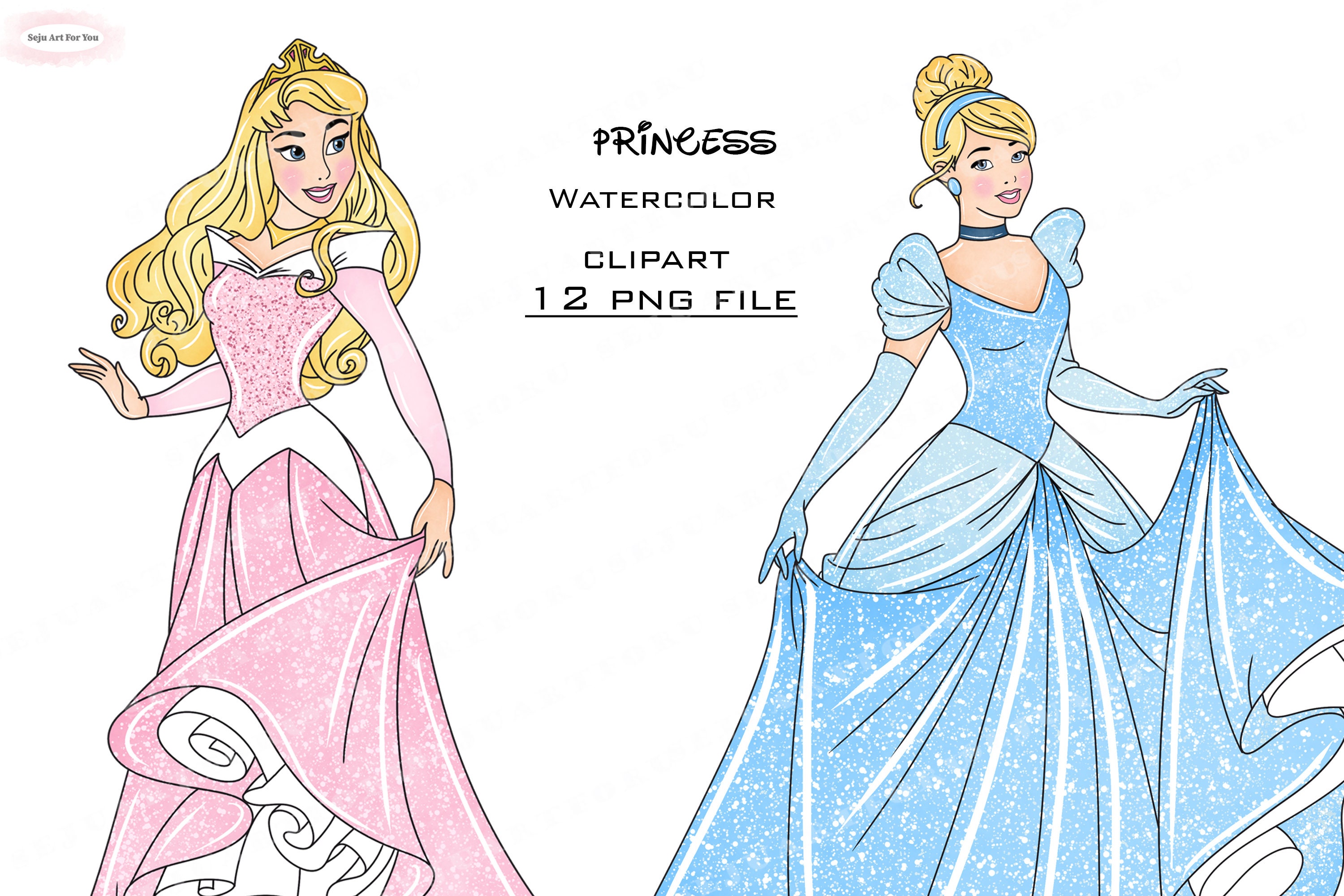 Princesa clipart princesa png princesa clip art acuarela - Etsy México