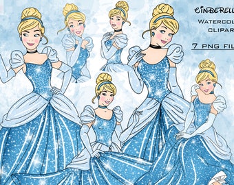 Blue Princess Clipart, Instant Download PNG Files - 300 Dpi, Baby ...
