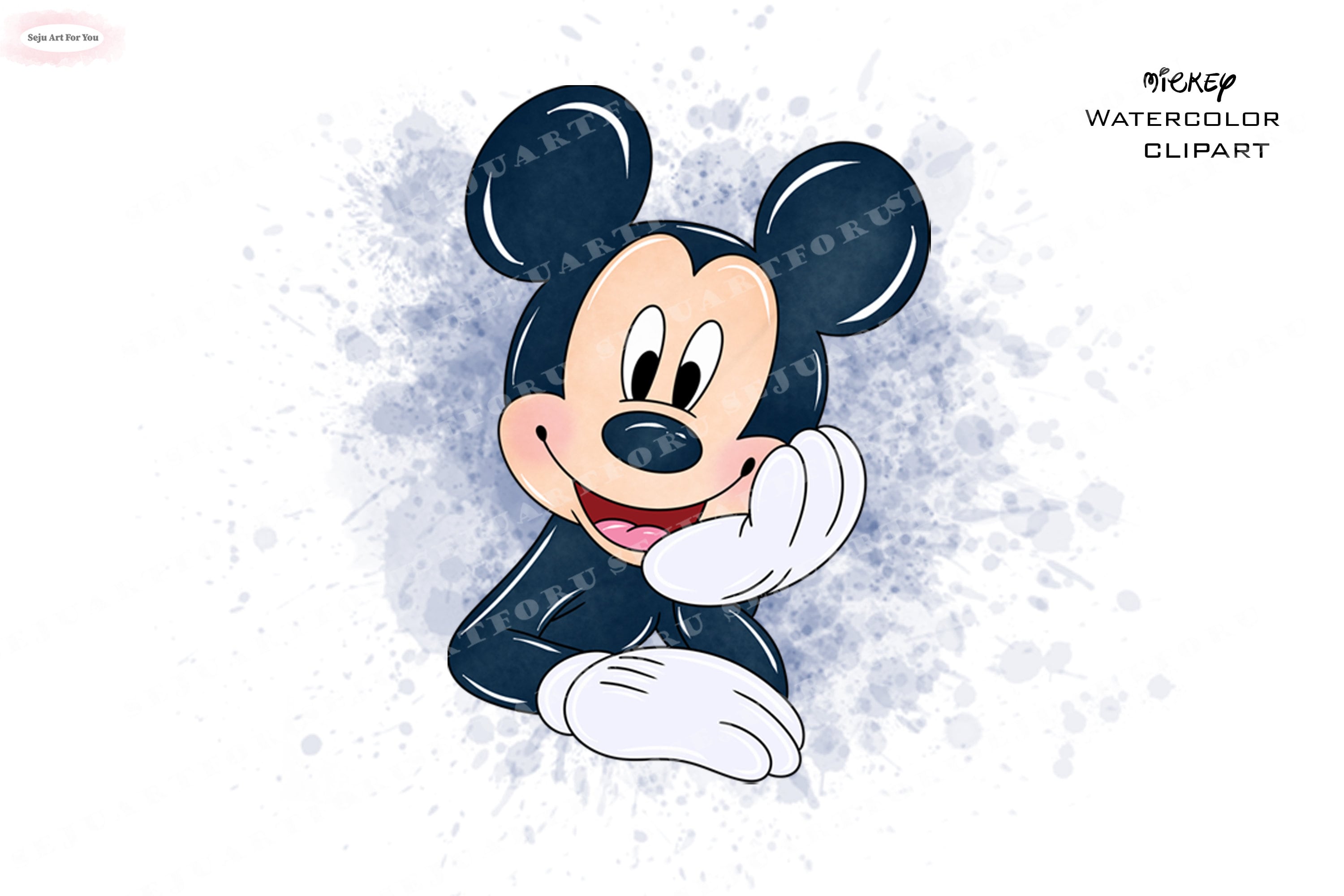 Mickey Mouse Clipart Mickey Watercolor Watercolor Mickey - Etsy