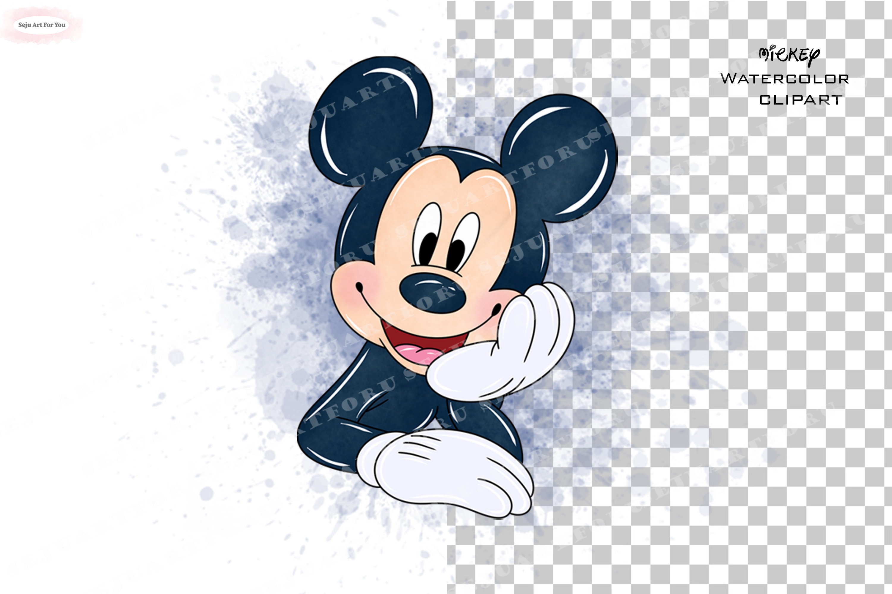 Mickey Mouse Clipart Mickey Watercolor Watercolor Mickey - Etsy