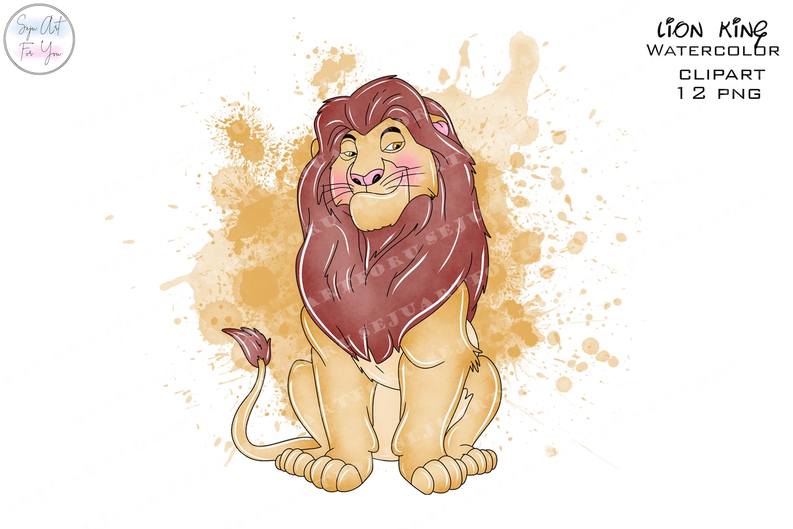 Lion King Watercolor Clipart Bundle (PNG) - Etsy