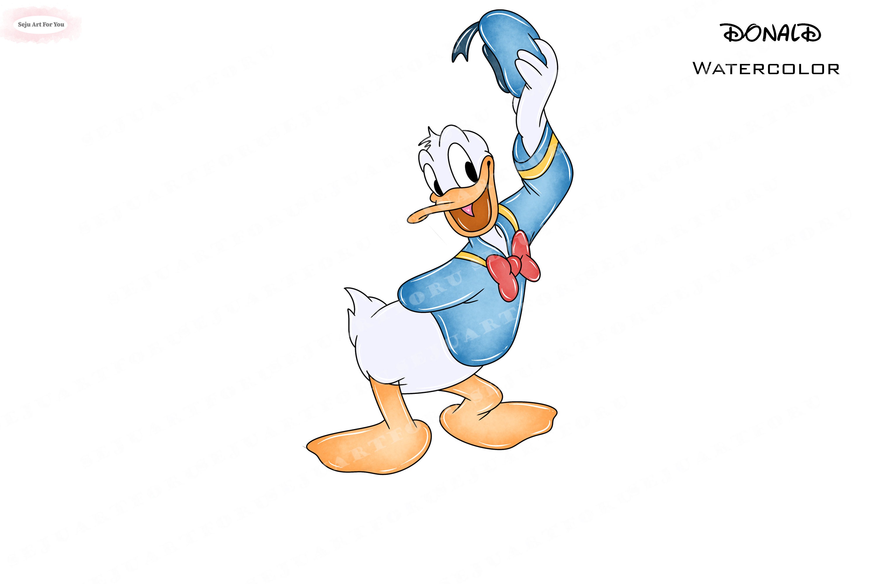 Donald Duck Watercolor Clipart Bundle (PNG Digital Download) - Etsy