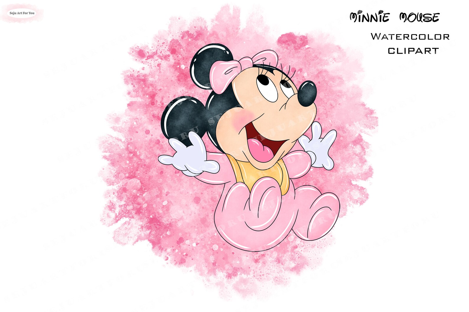 Minnie Watercolor Minnie Mouse Minnie Mouse Clipart Minnie - Etsy