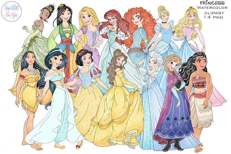 Princess Clipart Princess Png Princess Clip Art Watercolor - Etsy Denmark