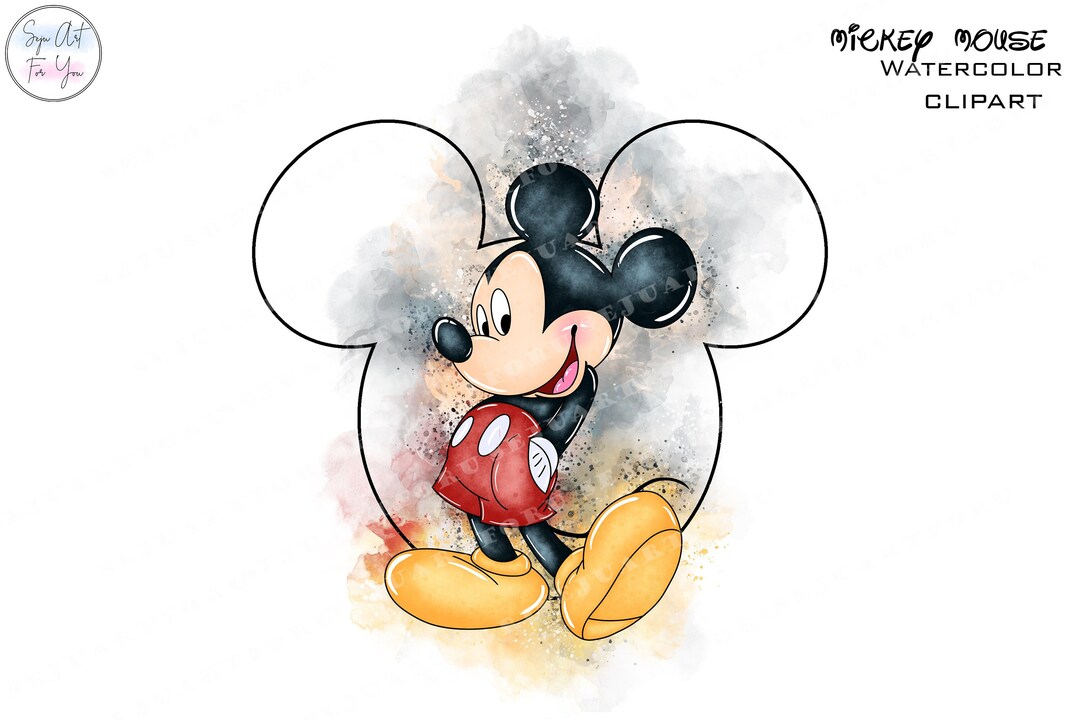 Mickey Mouse Clipart, Mickey Watercolor, Watercolor Mickey, Mickey ...