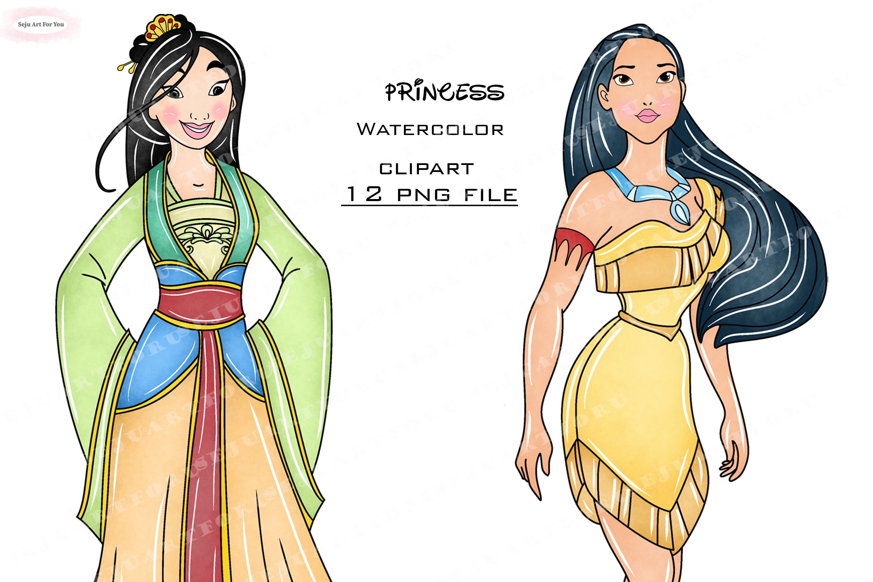 Princesa clipart princesa png princesa clip art acuarela - Etsy México