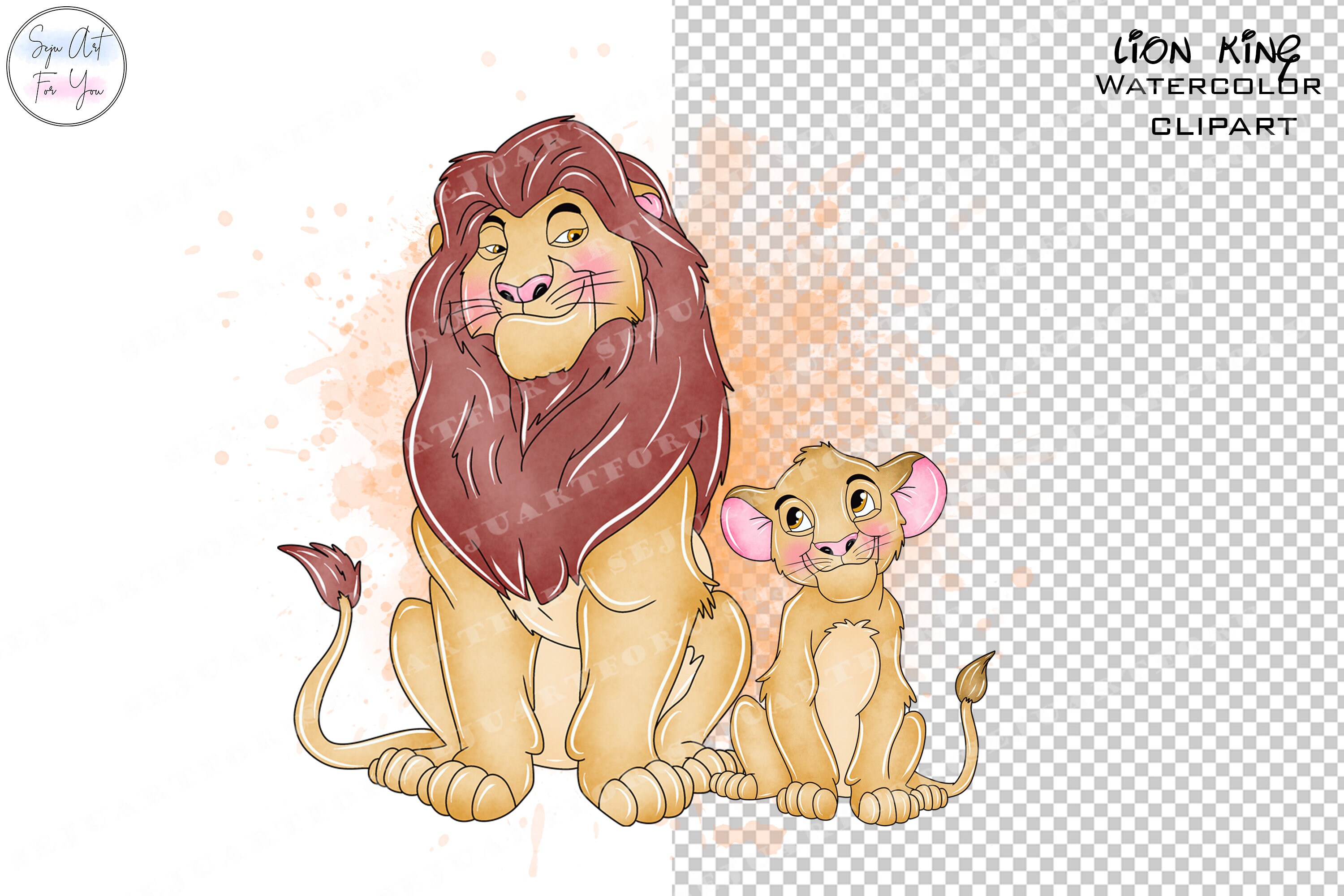 The Lion King Watercolor Clipart Watercolor Lion King the - Etsy UK