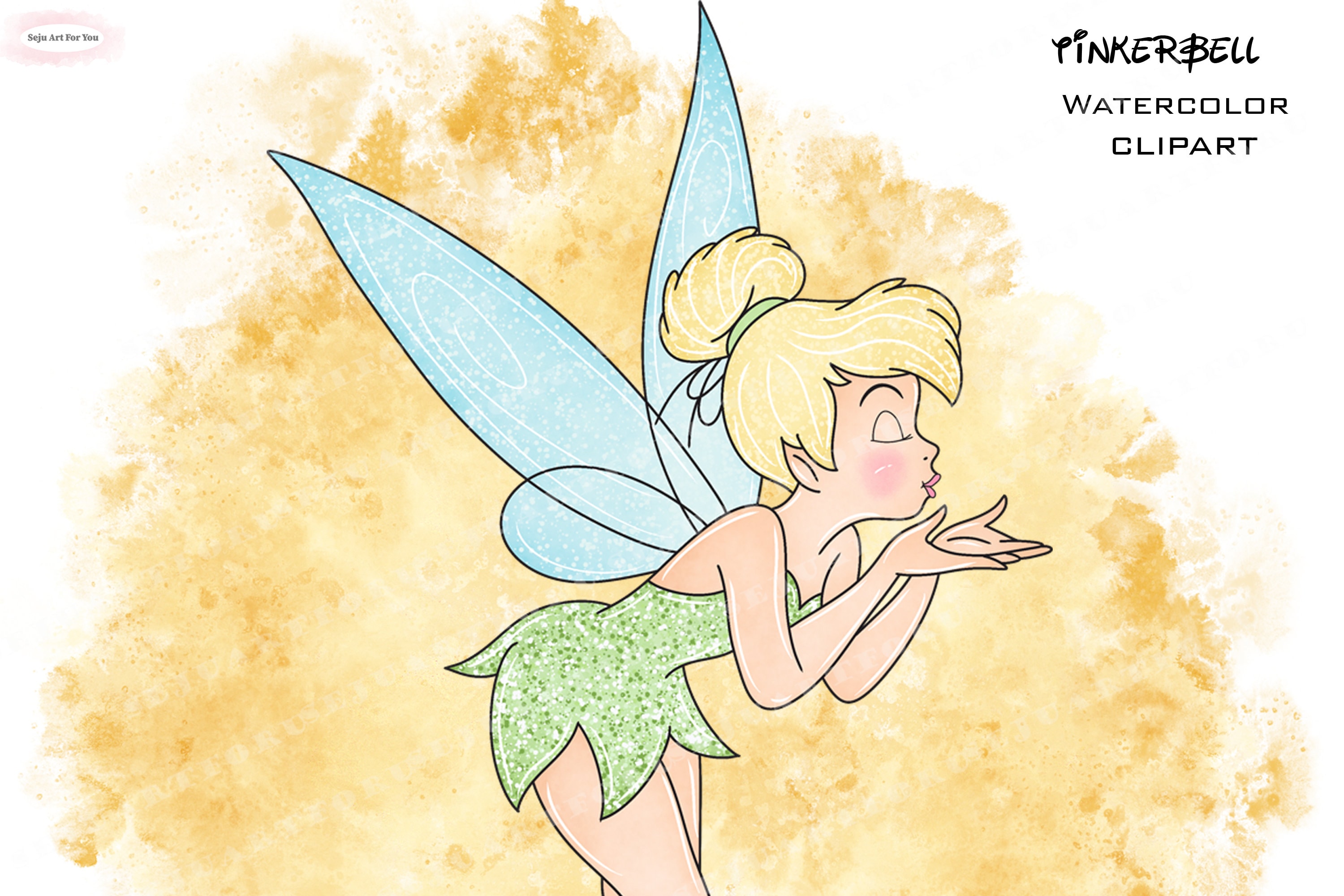 Tinkerbell Watercolor Tinkerbell Clipart Tinkerbell Clip - Etsy