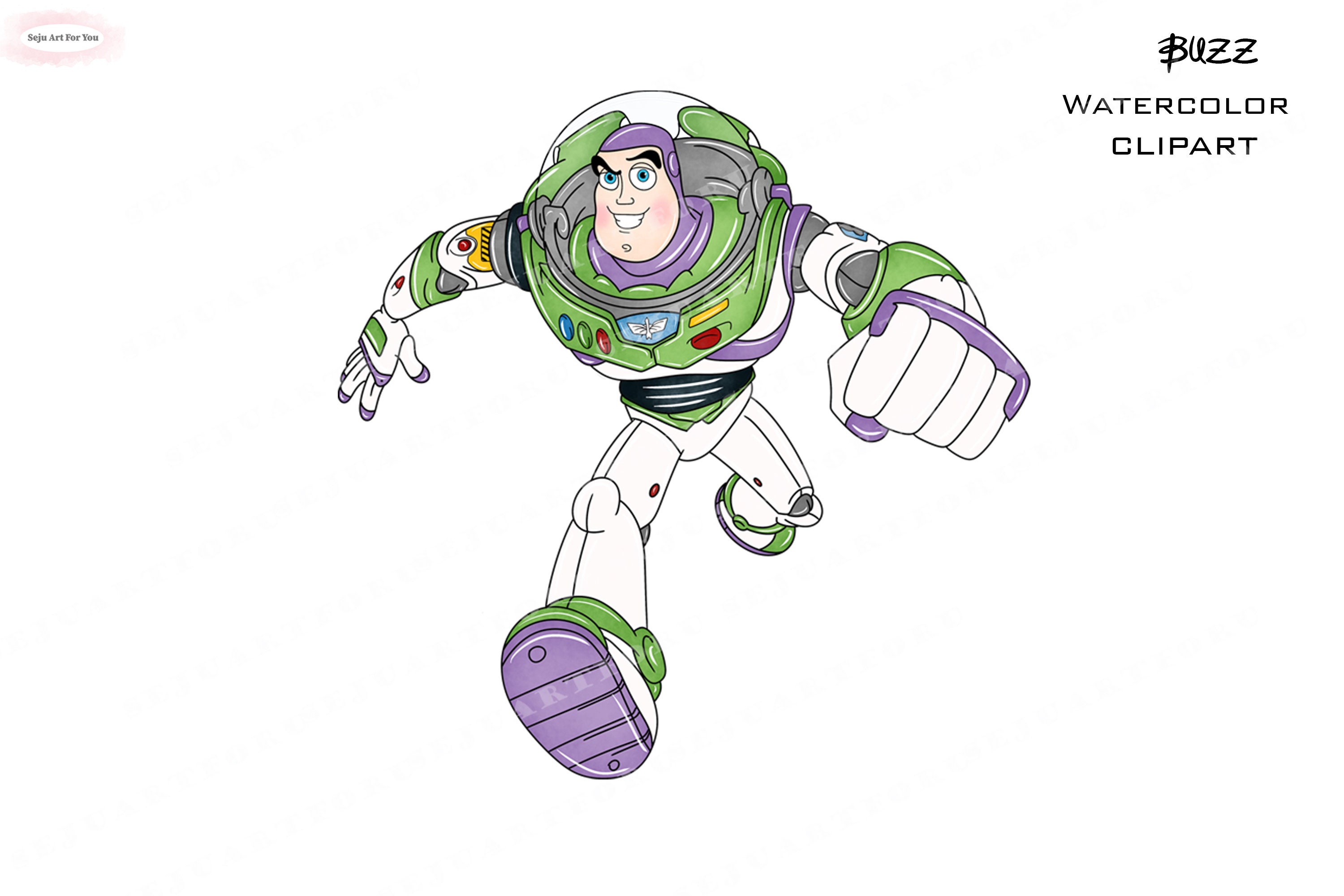 Buzz Lightyear Buzz Lightyear Watercolor. Buzz Lightyear - Etsy